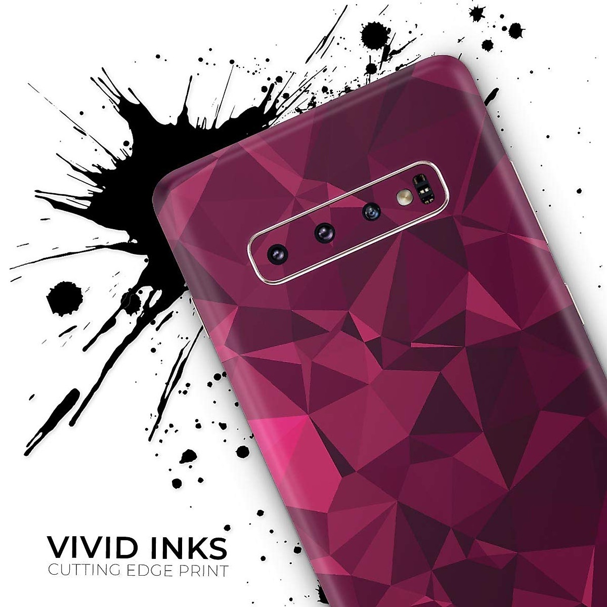 DesignSkinz Pink and Red Geometric Triangles Protective Vinyl Decal Wrap Skin Cover Compatible with The Samsung Galaxy S20 (Screen Trim & Back Glass Skin)