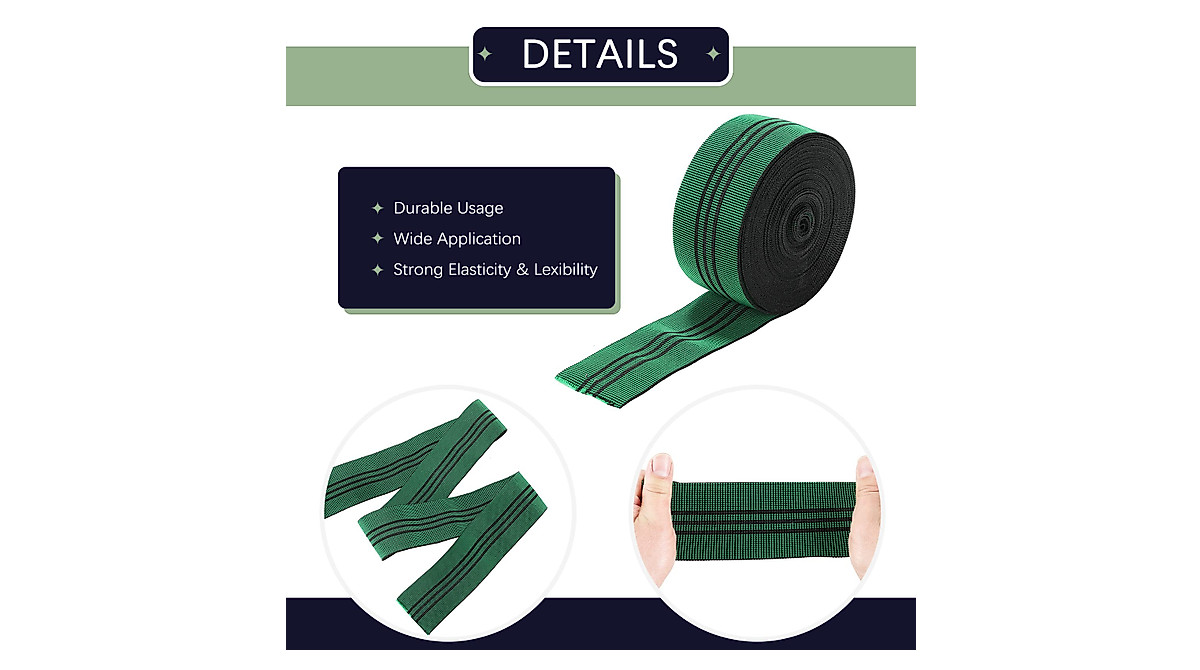 NATGAI 40ft Elastic Webbing for DIY Furniture Repair