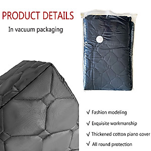 Rvlaugoaa Upright Piano Cover Full Cover Thicken Cotton Lining Waterproof Surface Piano Protection Cover Dust Cover Black Upright Piano Decoration Cover