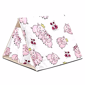 enheng Small Pet Hideout Cute Pigs Flowers Hamster House Guinea Pig Playhouse for Dwarf Rabbits Hedgehogs Chinchillas