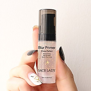 Face Makeup Primer, Big Pores Minimizer Perfect Cover, Pore Eraser Filler, Smooth Fine Lines Wrikles Makeup Base Blur Primer, Gold Foil Infused,12ml/0.40Fl Oz