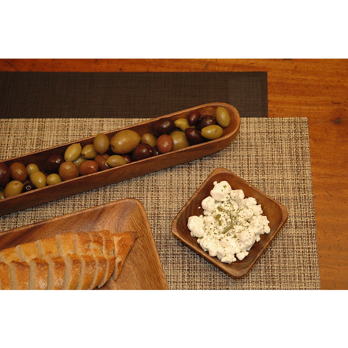 Pacific Merchants K0425 Acaciaware 8- by 5- by 1.5-Inch Acacia Wood Rectangle Serving Tray