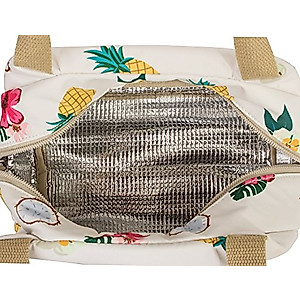 Leaper Reusable Pineapple Lunch Bag Insulated Lunch Tote Bag Lunch Box Beige