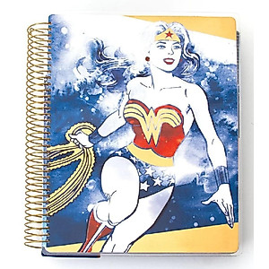 Paper House Productions DC Comics Wonder Woman 12 Month Undated 9.5" Planner with Month and Event Flag Stickers