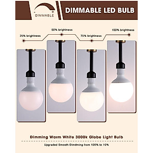 Tujoe LED Globe Light Bulbs G120 Globe Bulb Warm White 3000k Dimming Light Bulbs E26 Base LED Globe 15w Large Light Bulb for Indoor Room Lighting Home Decoration(4 Pcs)