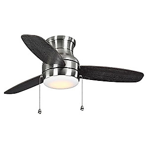 Ashby Park 44 in. White Color Changing Integrated LED Brushed Nickel Ceiling Fan with Light Kit and 3 Reversible Blades
