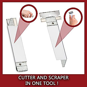 WEUPE Retractable Box Cutter, 12-Pack Metal Tap Knife Made in USA, Razor Blade Cardboard Opener, Lightweight Handy Utility Knife for Packages, Letters, Craft and Paper, Single Edge Razor Scraper