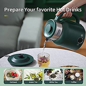 DmofwHi Electric Kettle with TEMP Digital Display(℉/℃), 1.5L Stainless Steel Electric Hot Water Kettle, Auto Shut Off, Boil-Dry Protection, 1200W Electric Tea Kettle for Tea -Deep Green