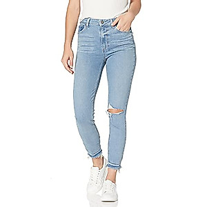 PAIGE Women's Margot Transcend Vintage Undone Crop Jean, Sunray Destructed W/Shaggy LET Down Hem, 24