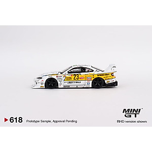 True Scale Miniatures Model Car Compatible with Nissan S15 Silvia LB-Super Silhouette #23 2022 Goodwood Festival of Speed Limited Edition 1/64 Diecast Model Car MGT00618, Purple