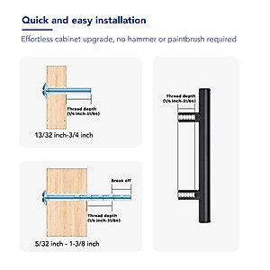 10 Pack 5 Inch Length Kitchen Cabinet Handles with 3 Inch Hole Center Matte Black Cabinet Pulls Stainless Steel Drawer Pulls,Cabinet Knobs for Dresser Drawer