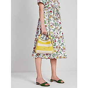 Kate Spade New York Knott Striped Straw Medium Crossbody Tote Morning Light Multi One Size