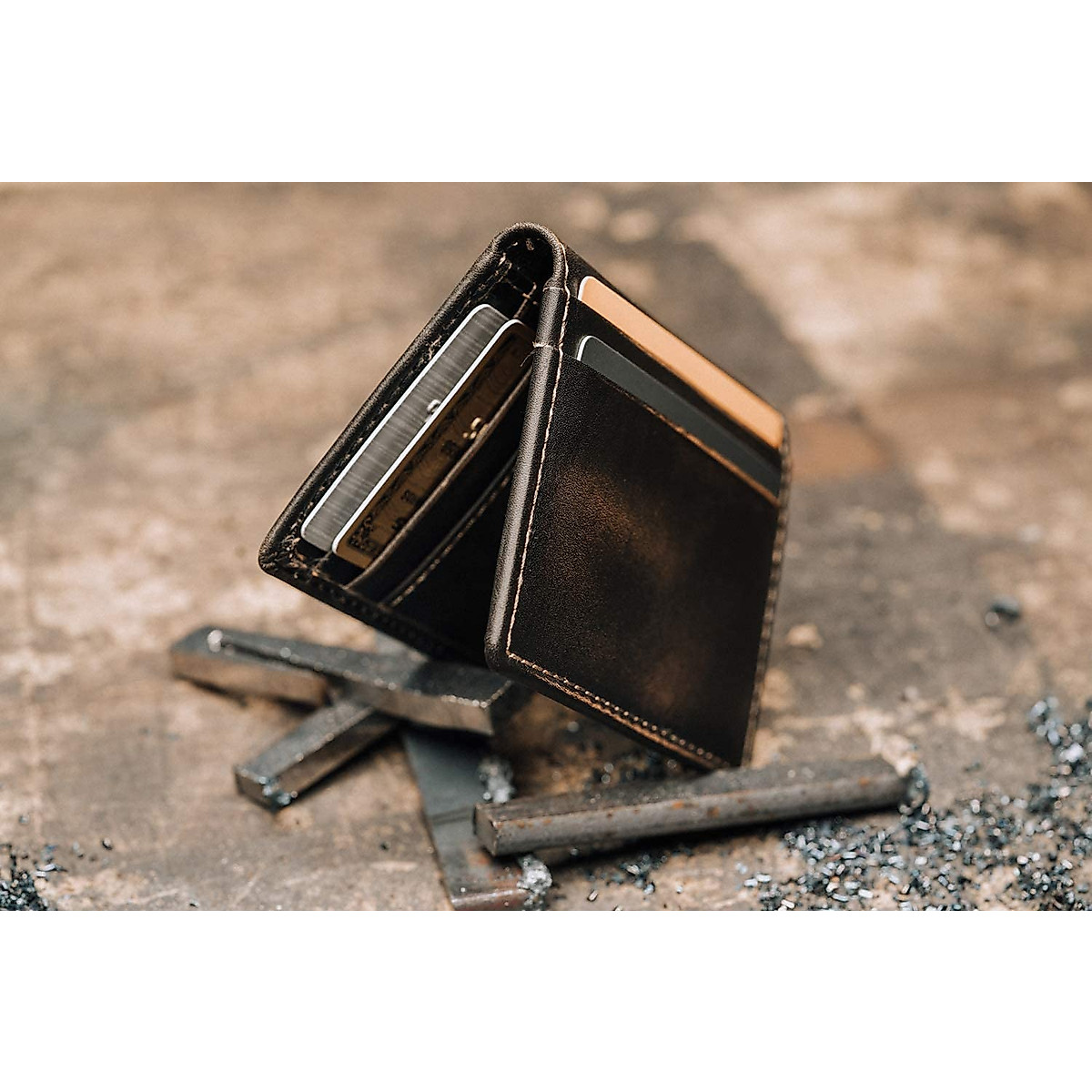 House of Jack Co. Slim Card Wallet | Bifold Credit Card Wallet For Men | Full Grain Cowhide | Minimalist Front Pocket Wallet | Mens Card Holder | Travel Wallet