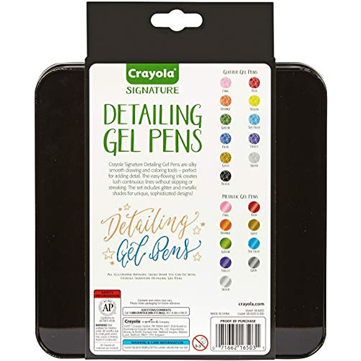 Crayola Signature Detailing Gel Pens Set, Gift - 20 Count For Ages 60 months to 1188 months