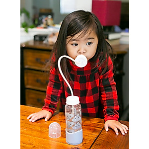 Hands-Free Baby Bottle - Anti-Colic Self Feeding Baby Bottle System 7 oz Glass Bottle (1 Pack - Blue)