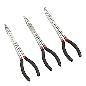 Amazon Basics 3-Piece Long Reach Pliers Set, Black