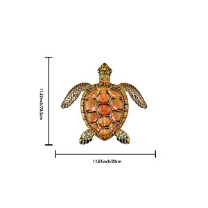 Bobbird Metal Sea Turtle Wall Decor, Sea Turtle Wall Art Decoration, Metal Wall Art, Aquarium Ocean Wall Decor for Home Bedroom Living Room Office (Orange)
