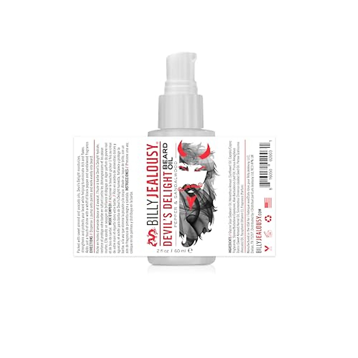 Billy Jealousy Beard Oil for Men, Weightless, Low Shine, and Hydrating Beard Moisturizer for Softer Hair, Helps Prevent Itching and Flakes, Devil's Delight, 2 Fl Oz