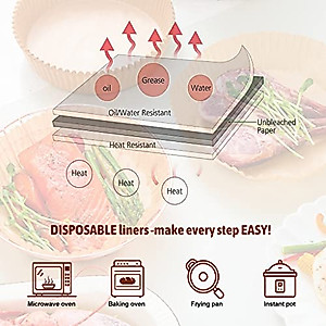 UHOUSE 120PCS Square Air Fryer Disposable Paper Liner, 6.3 inch Non-stick Air Fryer Disposable Liners, Food Grade Parchment,Baking Paper for Air Fryer And Baking Roasting Microwave,mothers day gifts