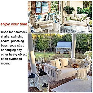 HIAWMULN Hammock Hanging Kit, 1000 LB Capacity Heavy Duty Swing Durable Hammock Hooks, Hook for Hammock Chair, Hammock Straps, Indoor Swing, Sensory Swing, Sandbag, Yoga, Gym