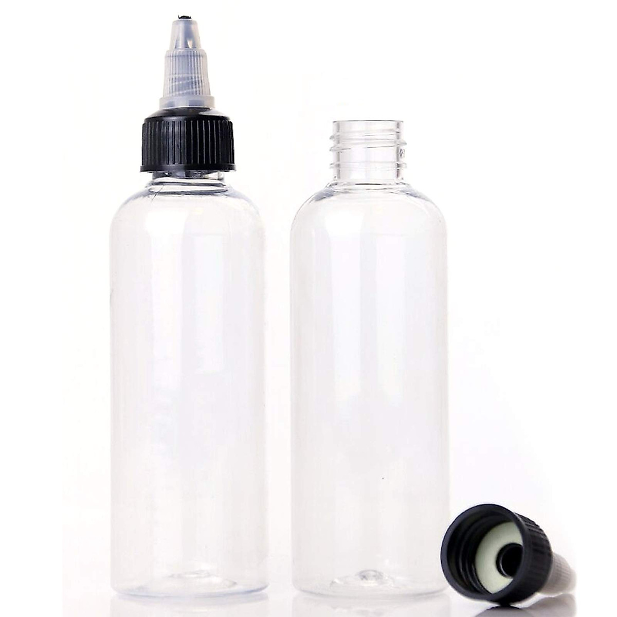 Cheeren 12Pcs 5oz/150ml Plastic Squeeze Dispensing Bottles with Black Twist Cap, Multi Purpose Bottle for Crafts, Art, Glue, Liquid，Kitchen,Household