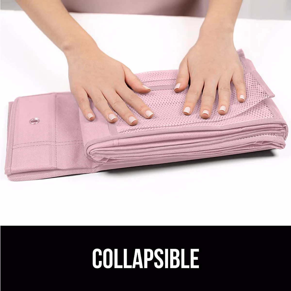 Gorilla Grip Slip Resistant Breathable Space Saving Mesh Large 24 Pocket Shoe Organizer, Up to 40 Pounds, Over the Door, Sturdy Closet Storage Rack Hangs on Closets for Shoes, Sneakers, Lt Pink