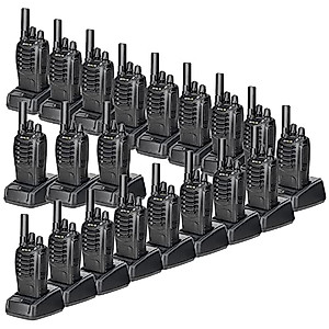 Retevis H-777 2 Way Radios Walkie Talkies Long Range, Rechargeable Two Way Radios, Hand Free Adults Walkie Talkies with Charging Base(Black, 20 Pack)