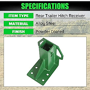 HECASA Rear Trailer Hitch Receiver for John Deere Gator 4x2 6x4 Old Style with Bolt