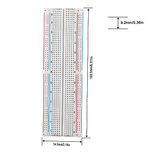 MB-102 Solderless Breadboard 830 Tie Points Protoboard PCB Board with Power Supply Module Multicolored Cable for Arduino DIY Electronics