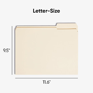 Smead File Folder, Reinforced 1/3-Cut Tab, Assorted Positions, Letter Size, Manila, 100 per Box (10334)