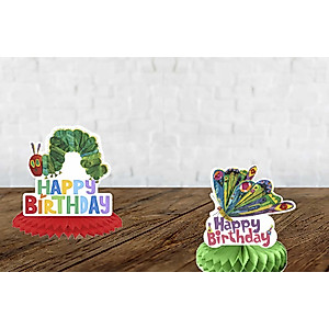 Cartoon Very Hungry Little Green Caterpillar Happy Birthday Honeycomb Centerpieces Insects Theme Decor for Boy Girl 1st Birthday Party Baby Shower Favors Supplies Decorations Photo Studio Booth Props
