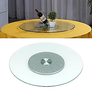 Round Swivel Tray Turntable, Clear Round Tempered Glass Rotating Lazy Susan for Dinner Table, for Hotel Kitchen Tabletop Service Plate, Decorative Glass Furniture ( Color : Clear , Size : 110cm (43inc
