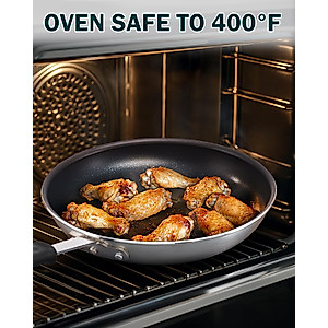 Cooks Standard Nonstick Frying Pan 8-Inch, Heavy Duty Skillet Pan, Professional Aluminum Omelette Pan ,Metalic