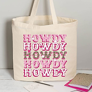 TOBGB Howdy Gift Howdy Inspired Tote Bag Howdy Western Gifts Western Country Southern Cowgirl Gifts Western Tote Bag (Howdy Tote)