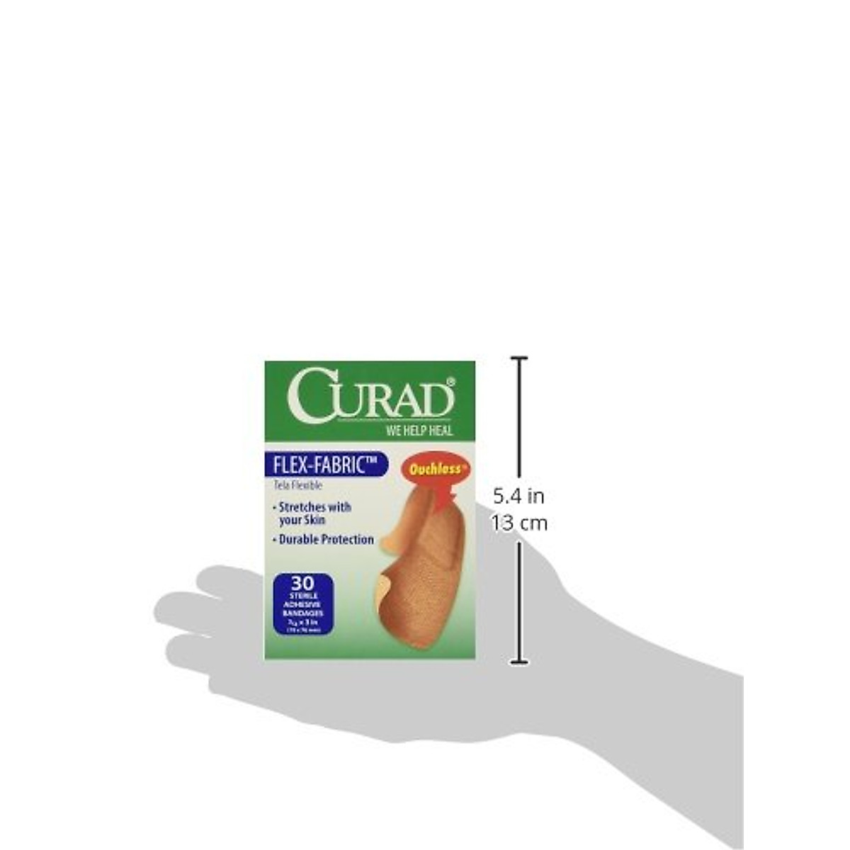 Curad - CUR47315_OLD Flex-Fabric, 3/4 Inches X 3 Inches bandages, 30 count (Pack of 4)