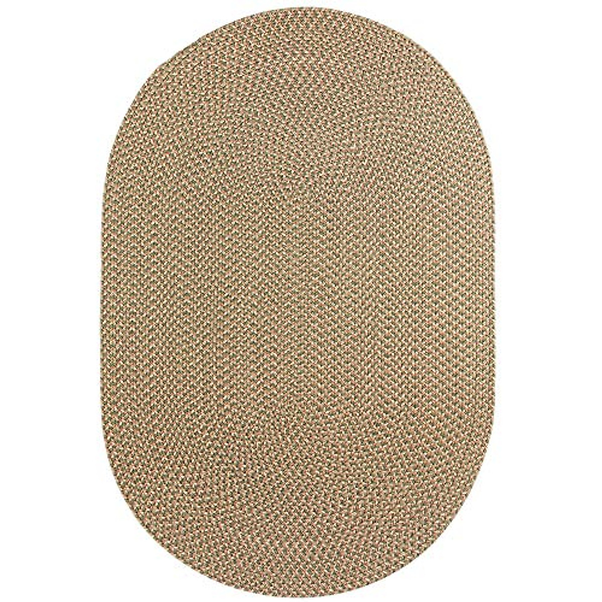 Super Area Rugs Braided Rug Sanibel Indoor/Outdoor Braided Classic American Made Carpet, Basil Tweed, 4' x 6' Oval