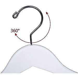 NAHANCO 8017WCH20 17" Wooden Suit Hanger, Low Gloss White Finish and Bright Chrome Hardware (Pack of 20)