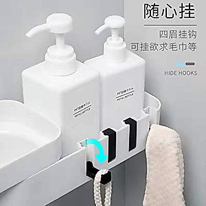 Sinbotang Kitchen Bathroom Multi-Function Corner Rack (White Plus Gray)