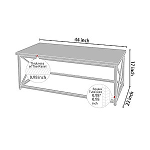 AZL1 Life Concept Modern Coffee Table for Living Room Center Table with Metal Frame, Glossy White