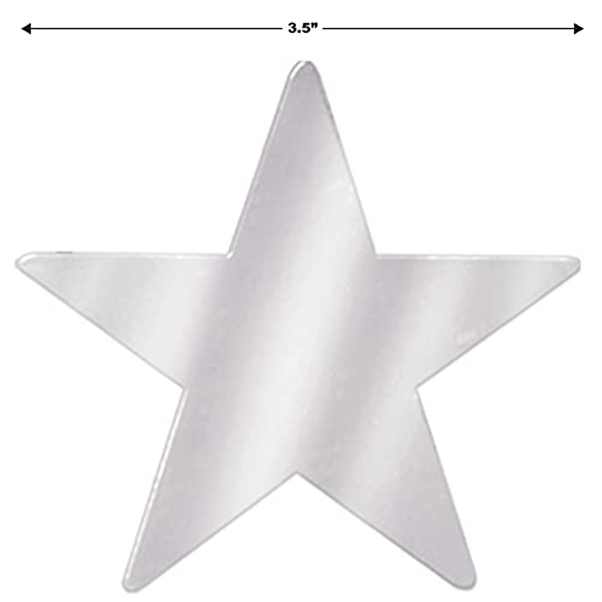 Beistle 57027-S Silver Metallic Star Cutouts, 3-1/2 Inch, 12 Pieces Per Package