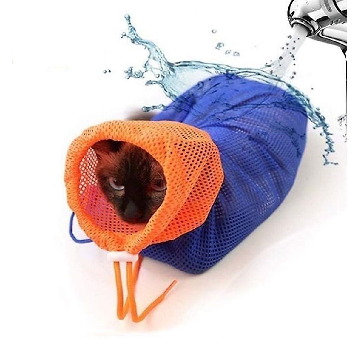 Cat Grooming Bag Puppy Dog Cleaning Polyester Soft Mesh Scratch & Biting Resisted for Bathing Injecting Examining Nail Trimming