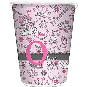 RNK Shops Personalized Princess Waste Basket - Double Sided (White)
