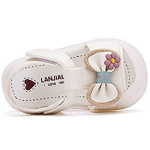 Baby Sandals Toddler for Girls Boys Girl Half Closed Toe Dress Cute Kids Infant Sport On Summer Run Walking Hiking (2.white, 15-18months)