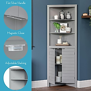 RiverRidge Madison Tall Corner Cabinet-Gray, No Size, Grey