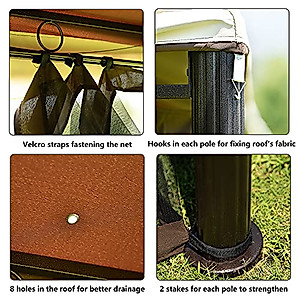 Goohome Outdoor Gazebo, Double Vented Dome Top Patio Gazebo with Mosquito Netting for Backyard, Sturdy Metal Frame Waterproof Canopies, Gazebos & Pergolas, for Poolside and Deck, 9.8Ft.Wx9.8Ft.L