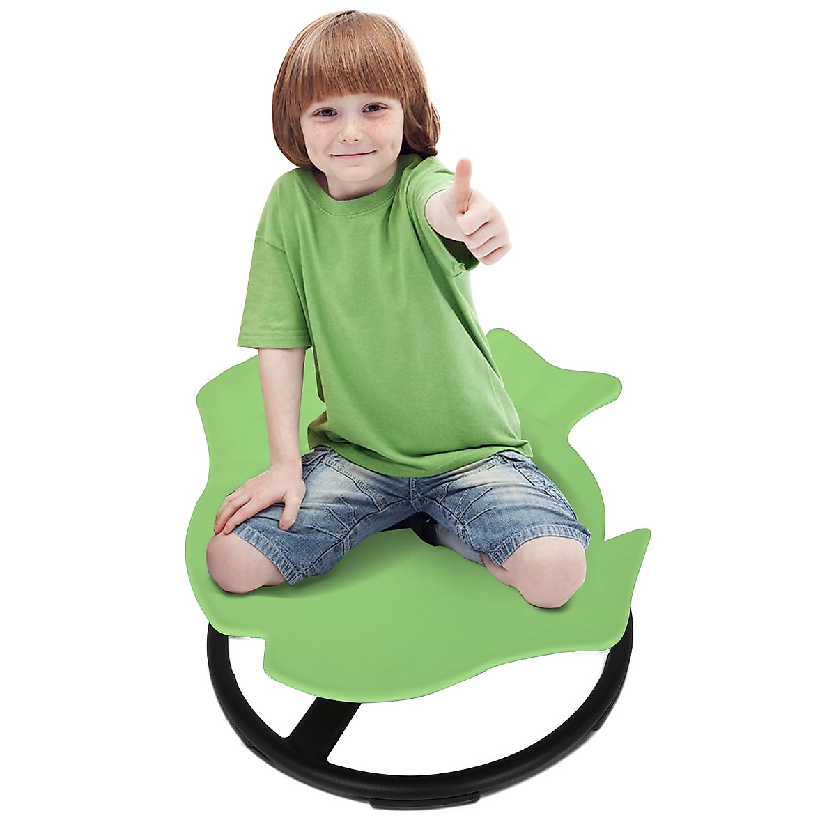 FAHKNS Spin Chair for Kids, Sensory Swivel Chair, Swivel Chair for Autism Kids Training Concentration, Outdoor and Indoor Non Slip Metal Base Sensory Chair Relieving Toddlers Sickness Symptoms
