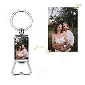 Personalized Master Custom Opener Keychain with Picture Engraved Color Photo Keychain Accessories Jewelry for Dad Husband Birthday Father's Day Gifts