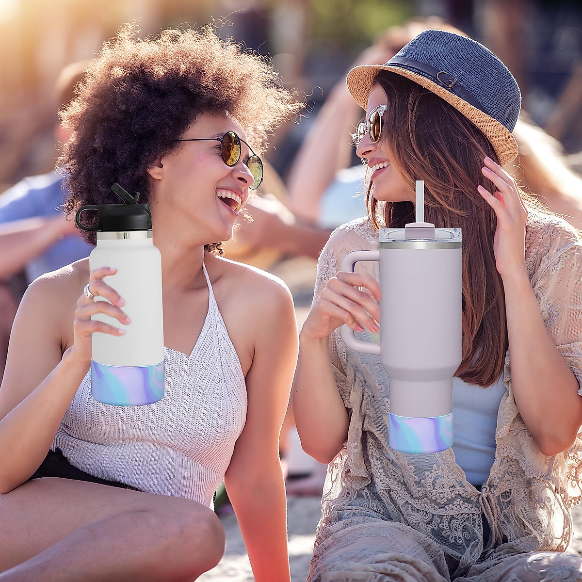 HEYSKAY Protective Flask Silicone Boot 32oz 40oz for Wide Mouth Hydro Flask Water Bottle Bottom Cover Base, and Compatible with Yeti, Simple Modern and Other Water Bottle with 3.56inch Bottom Diameter