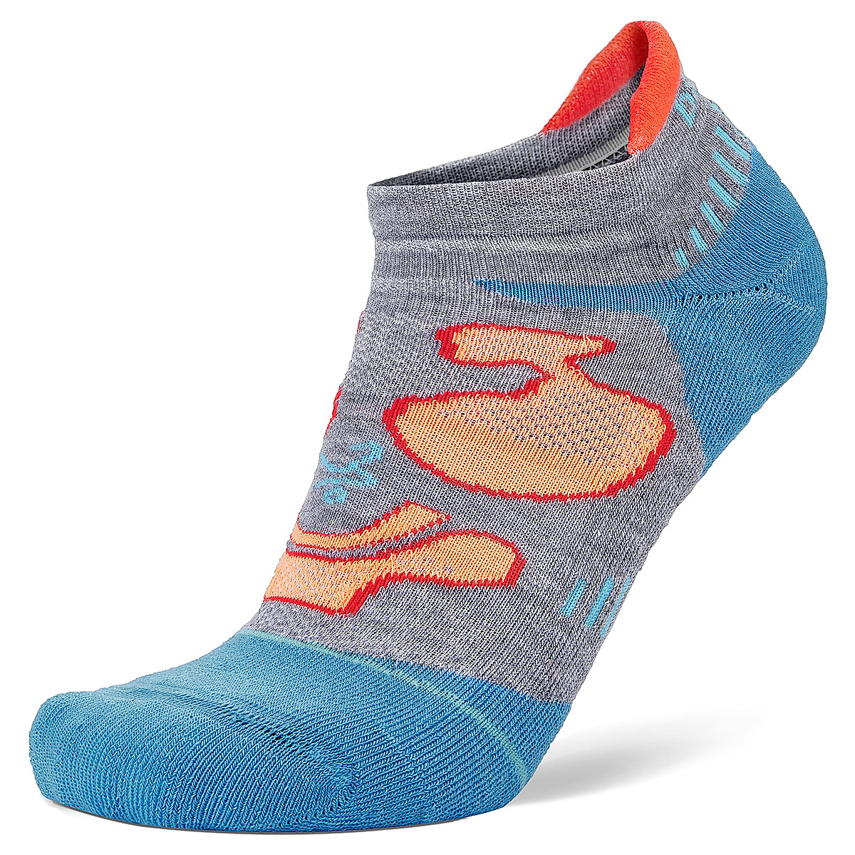 Balega Unisex-Adult Enduro V-Tech No Show Socks (1 Pair), Midgrey/Blue, Small