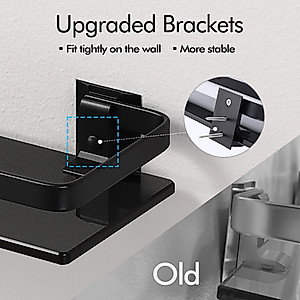 KES Bathroom Glass Shelf Aluminum Black Extra Thick Tempered Glass Rectangular 1 Tier Basket Wall Mounted, 2 Pack, A4126A-BK-P2